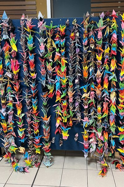 Inspired by a Japanese story, school students fold 1,000 paper cranes ...